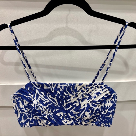 Shona Joy | Tops | Shona Joy Oceane Twisted Blue And Off White Cropped ...